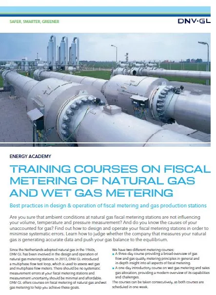 Introduction course to wet gas metering and sales gas allocation (1 day)